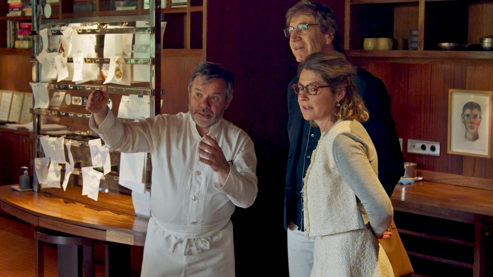 The kitchen bustles as the orders come in, and some diners get a tour ...