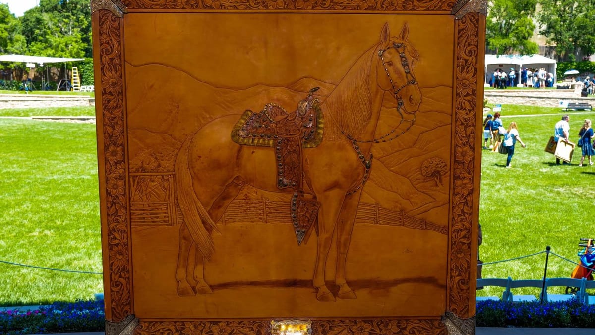 Appraisal: Al Stohlman Tooled Leatherwork Picture | Cascade PBS