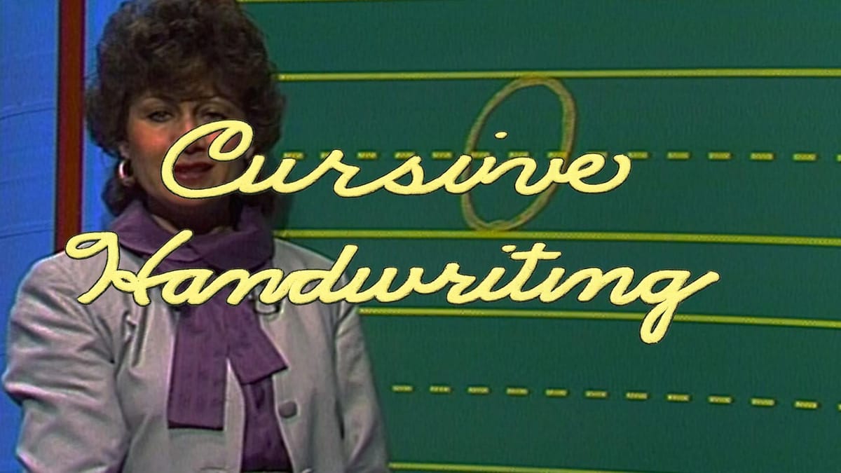 Cursive Handwriting: Introduction (1988) | Cascade PBS