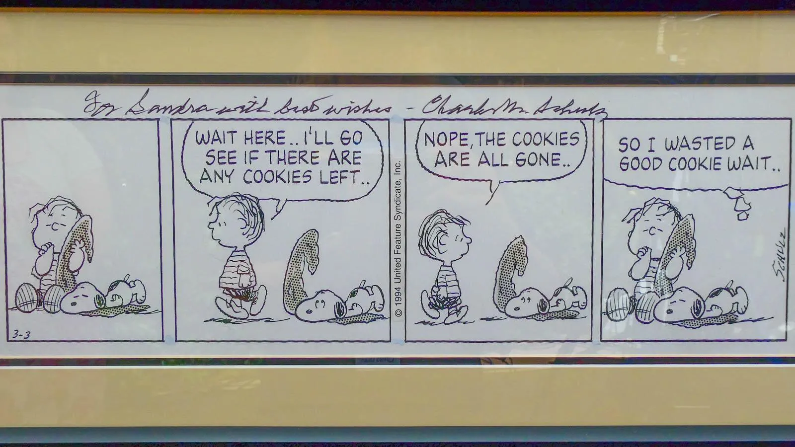 Appraisal: 1994 Charles Schulz-signed "Peanuts" Comic Strip | Cascade PBS